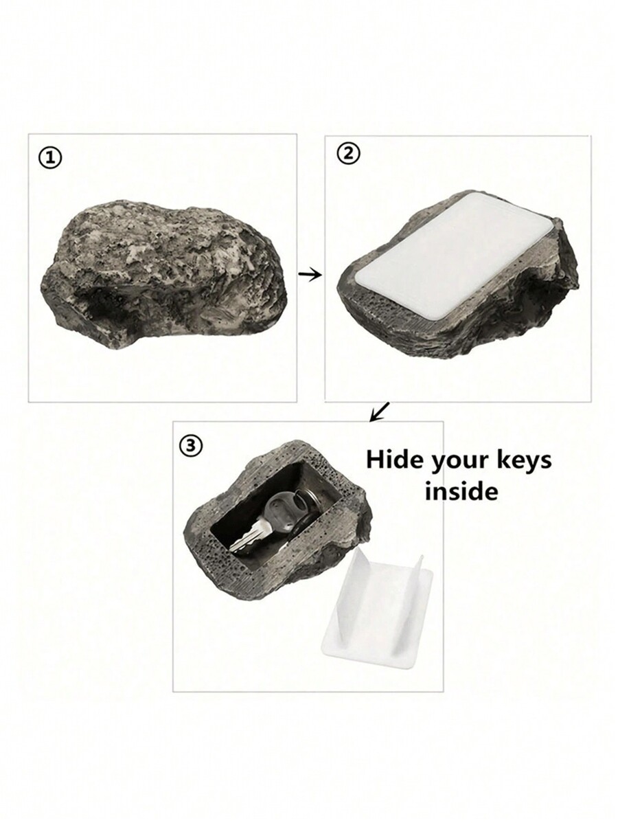 Fake Rock Key Hide Box Stone Key Storage Box Key Hider, Garden Secret ...