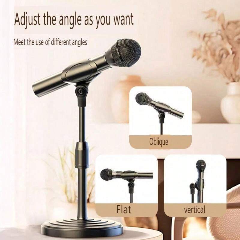 Adjustable Height Desk Microphone Stand, Flexible Boom Microphone Mount ...