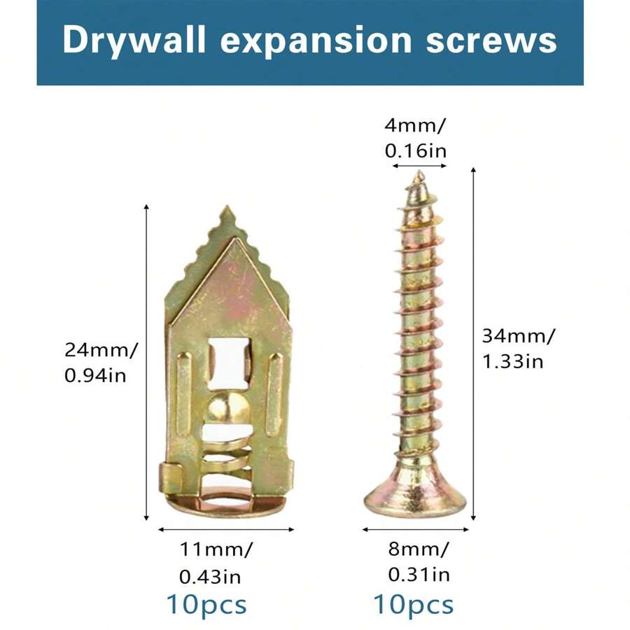 50PCSPerforation-Free Gypsum Board Expansion Screw Drive Fiber Cement ...