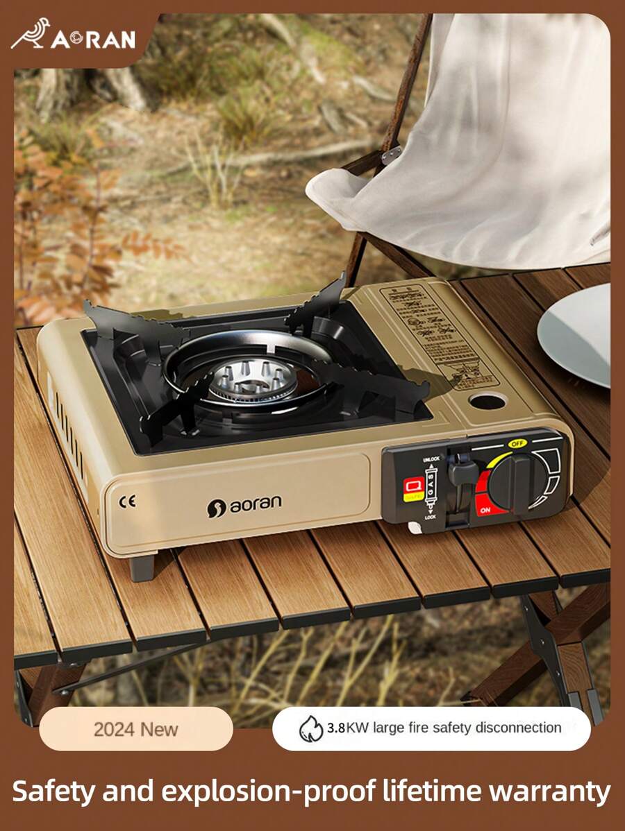 1 pièce Réchaud portable extérieur kaki au butane, plaque de cuisson de ...