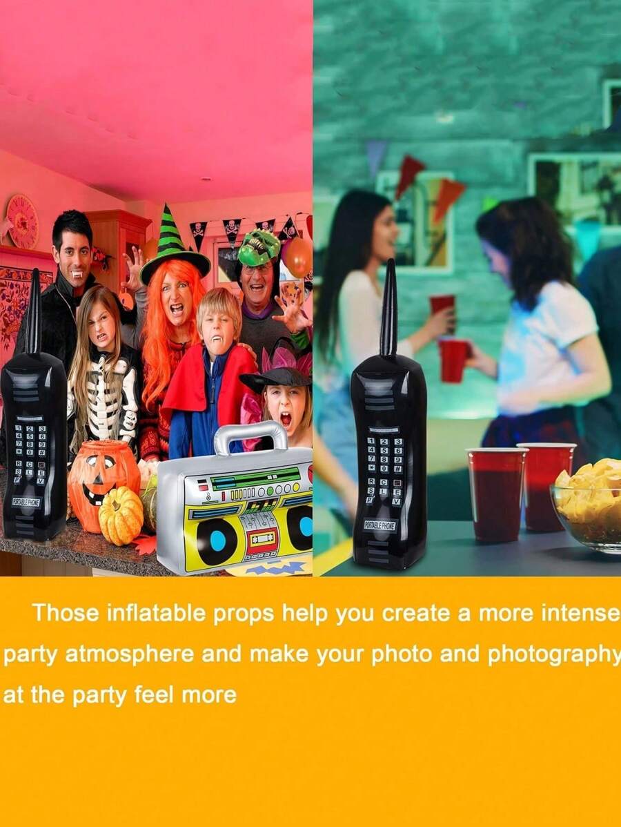 2pcs Inflatable Boombox Radio, Inflatable Phone Props Suitable For 80s ...