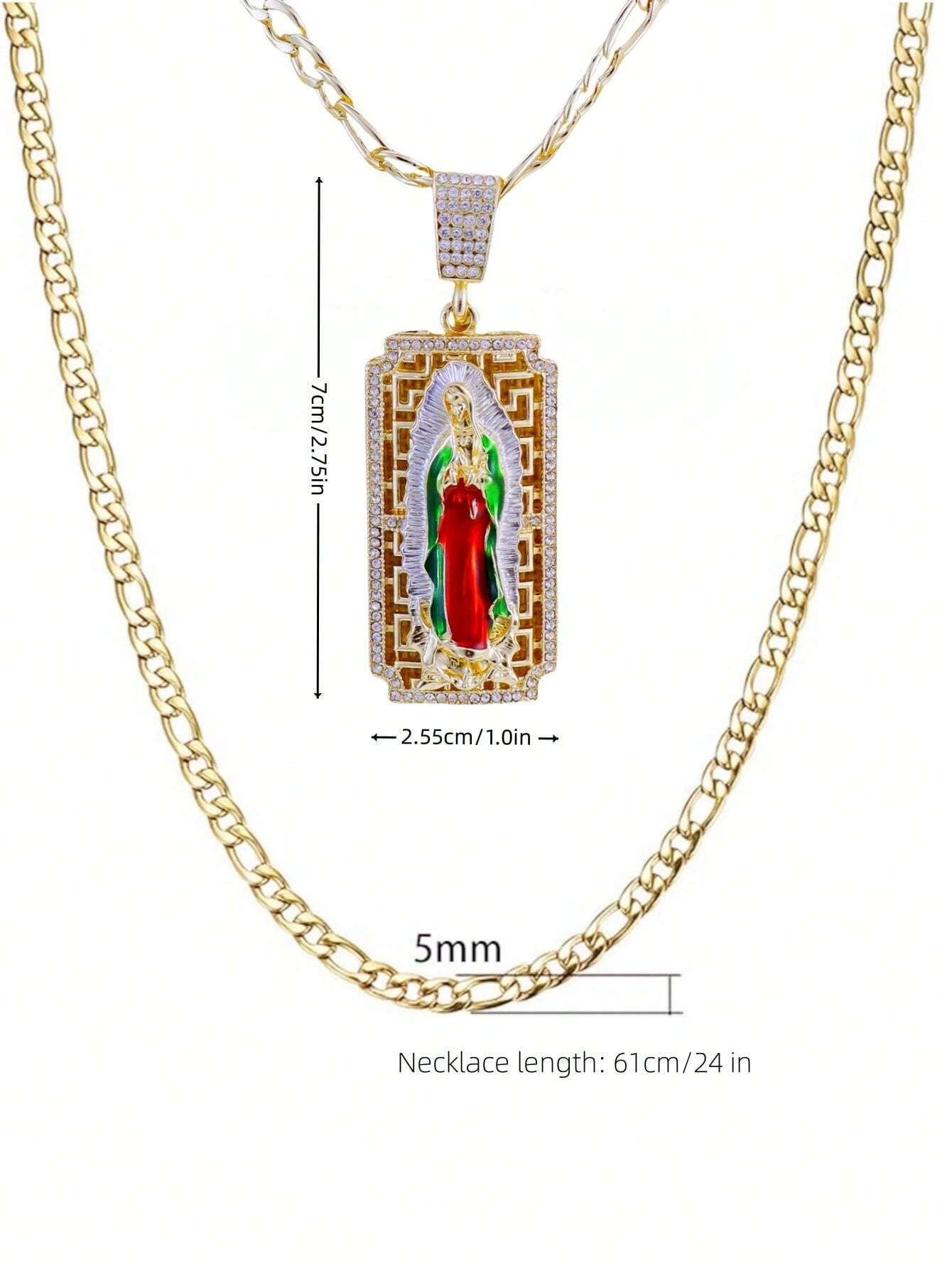 Virgin Mary Mama Green St Jude Necklace Saint Jude Virgin Mary Figaro virgin-mary-mama-green-st-jude-necklace-saint-jude-virgin-mary-figaro