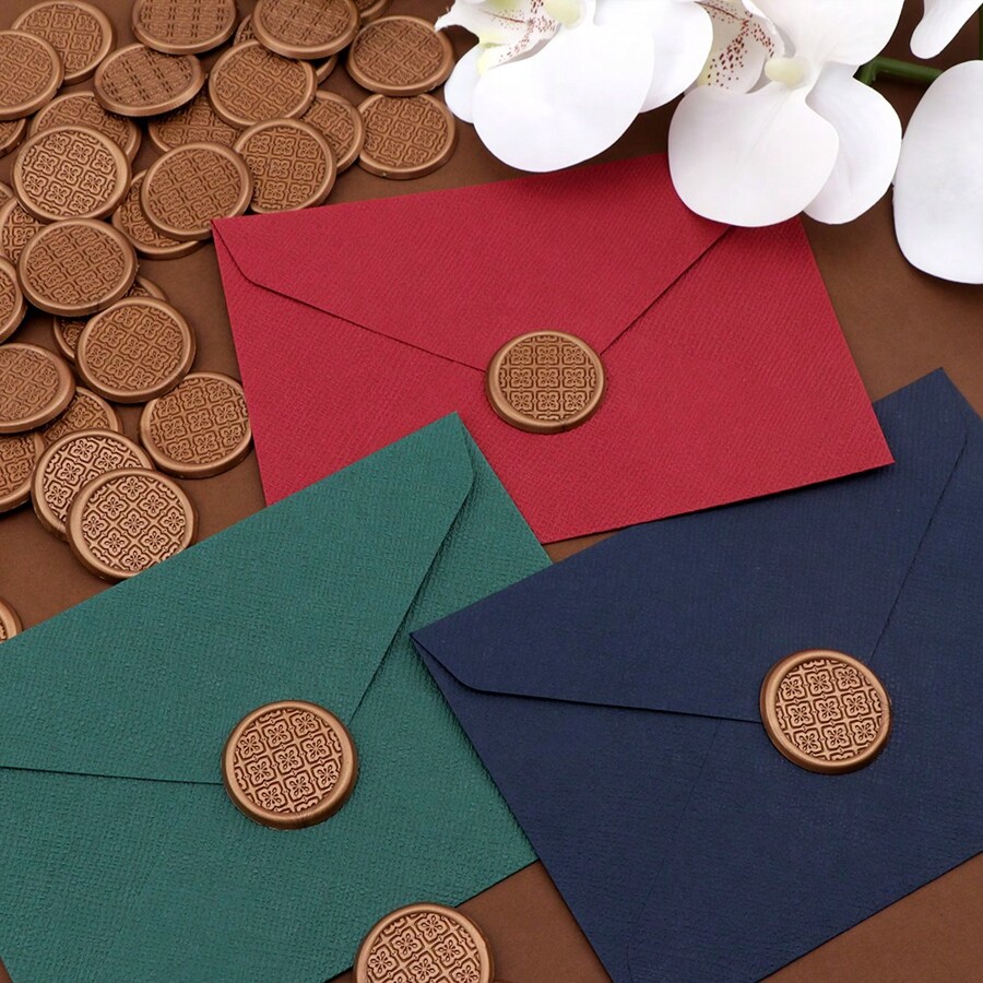 CYFUN DESIGN 25 PCS Embossed Flower Branch/Stripe Pattern Wax Seal ...