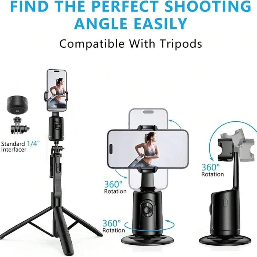 2025 NEW Gimbal Stabilizer Selfie Stick Foldable Wireless Tripod With ...