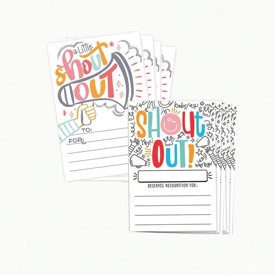 20pcs Set Fun Shout Out Cards For Employees, Office Staff, Teachers ...