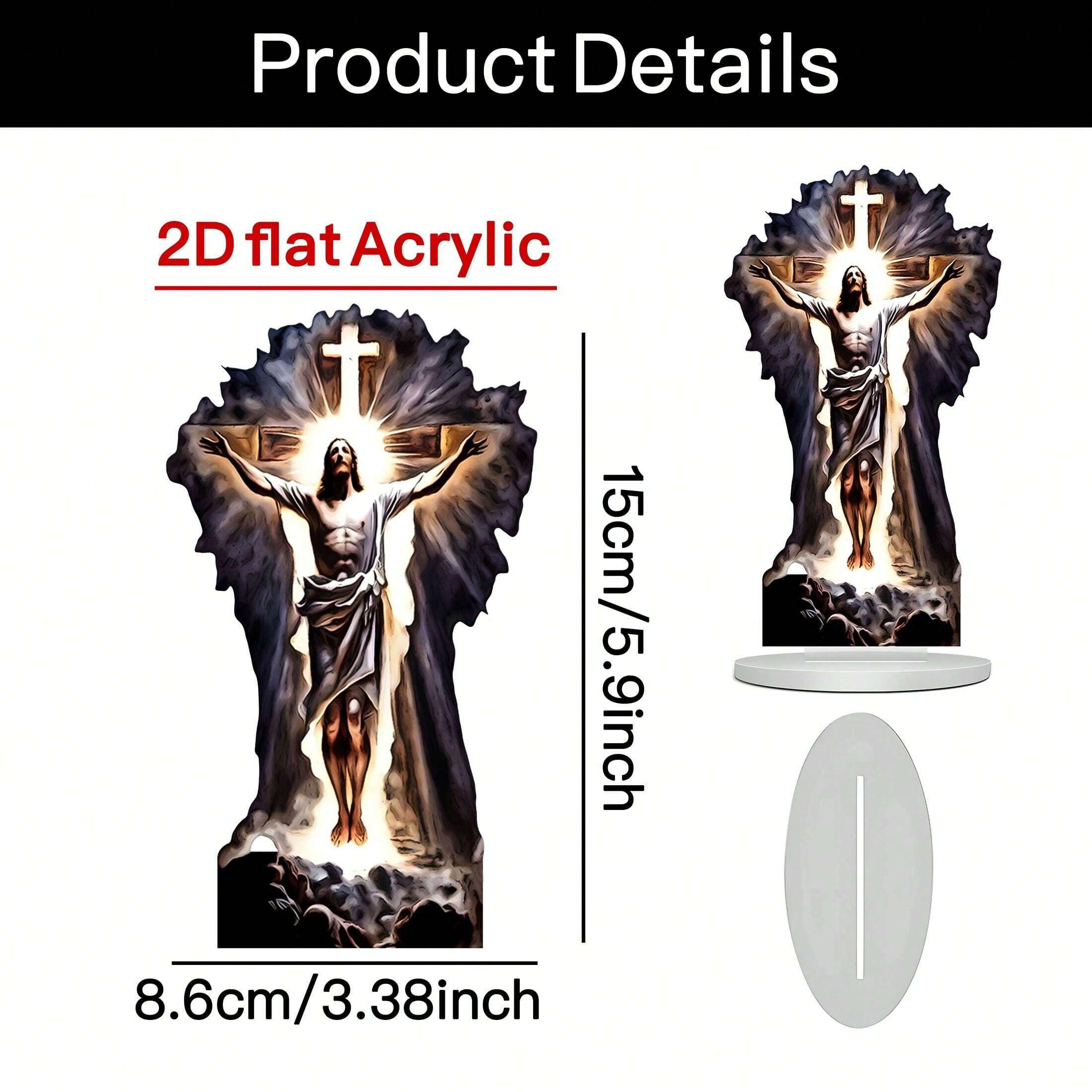 1pc Holy Spirit Of Jesus Statue - 2D Acrylic Tabletop Sign - Classic ...