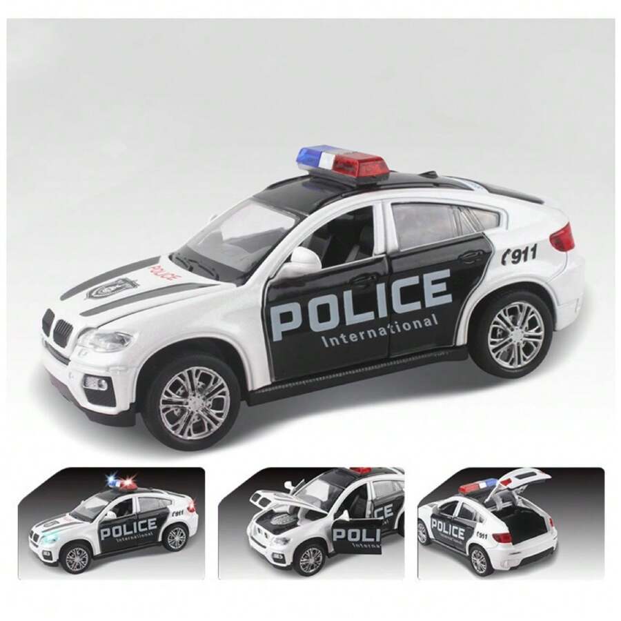 Metal Car Police Car Friction Opens Doors With Sound And Light ...