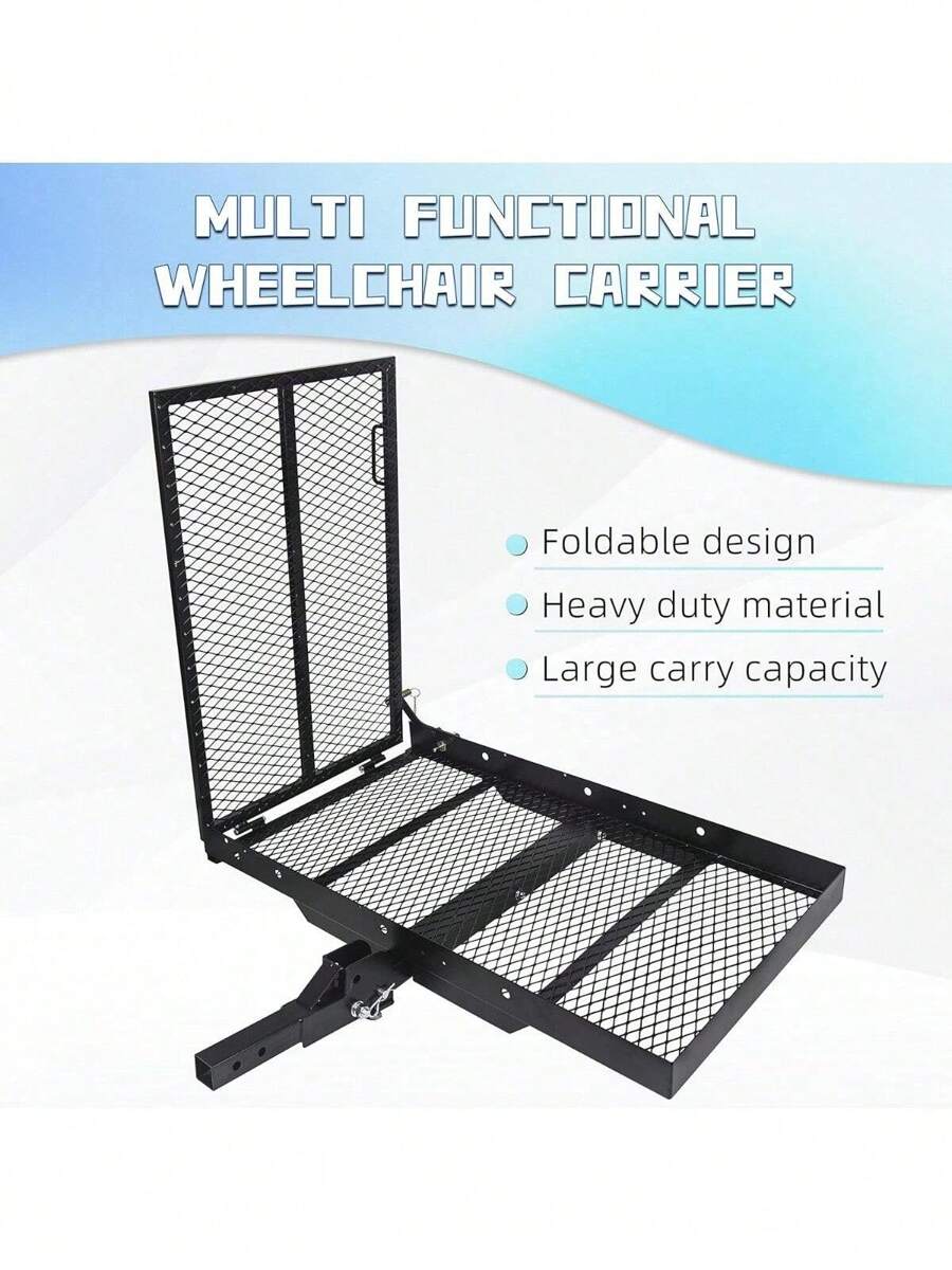 Hitch Cargo Carrier With Ramp Foldable Hitch Mount Wheelchair Carrier ...