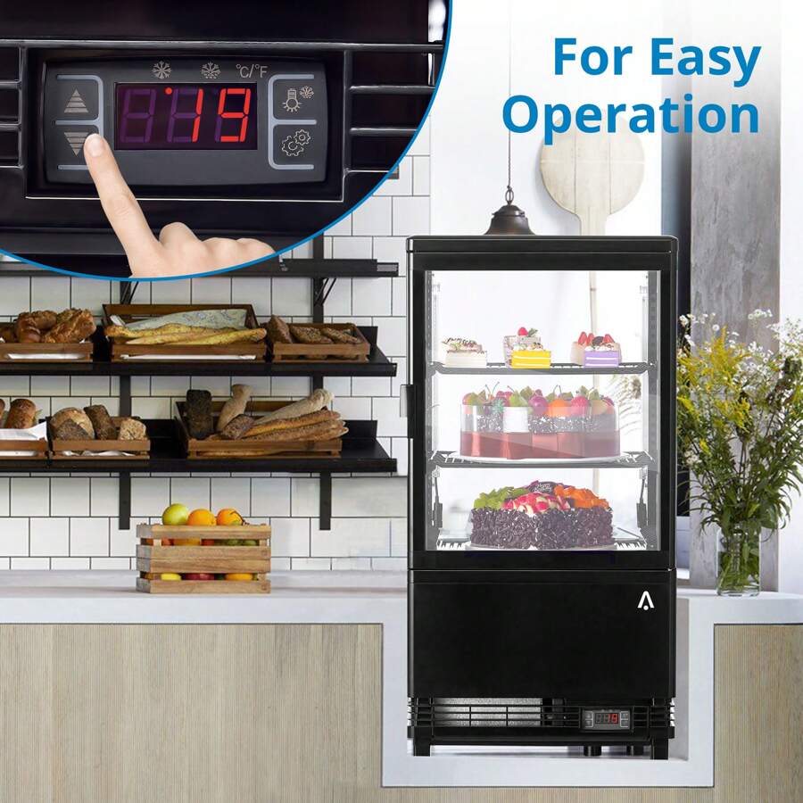 Commercial Refrigerator Display Case, 2.1 Cu.FT Single-Door Display ...