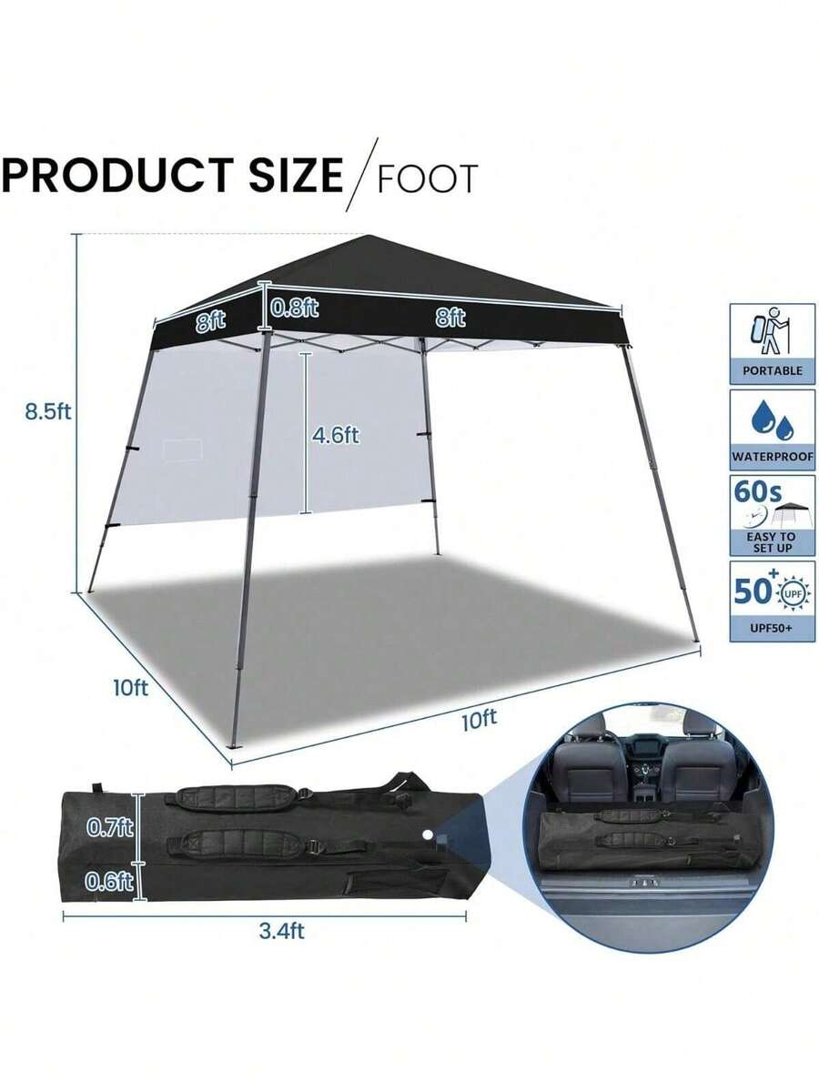 Pop Up Canopy Tent With Backpack, 10x10 Base Portable Easy One Person ...