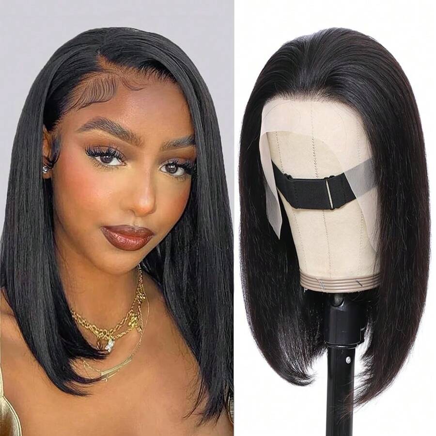 Bob Wigs Human Hair 13x4 Frontal Straight Bob Wigs For Women 180% ...