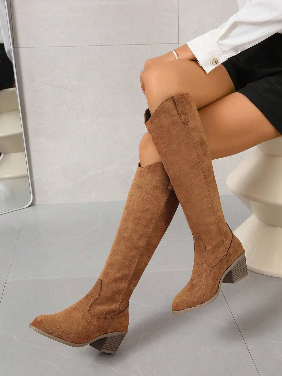Women's French Retro Thigh High Boots, Korean Version Breathable Tall ...