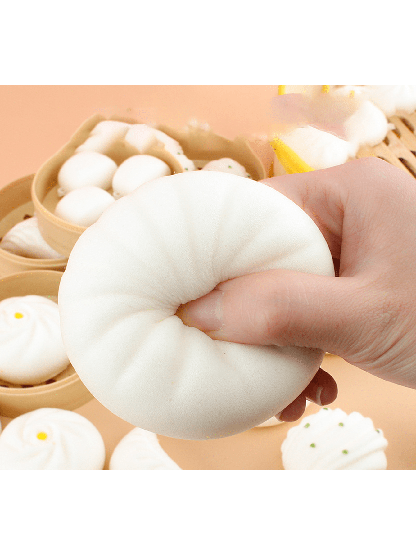 Stress Relief Squish Toy - Realistic Miniature Steamed Buns, Slow ...