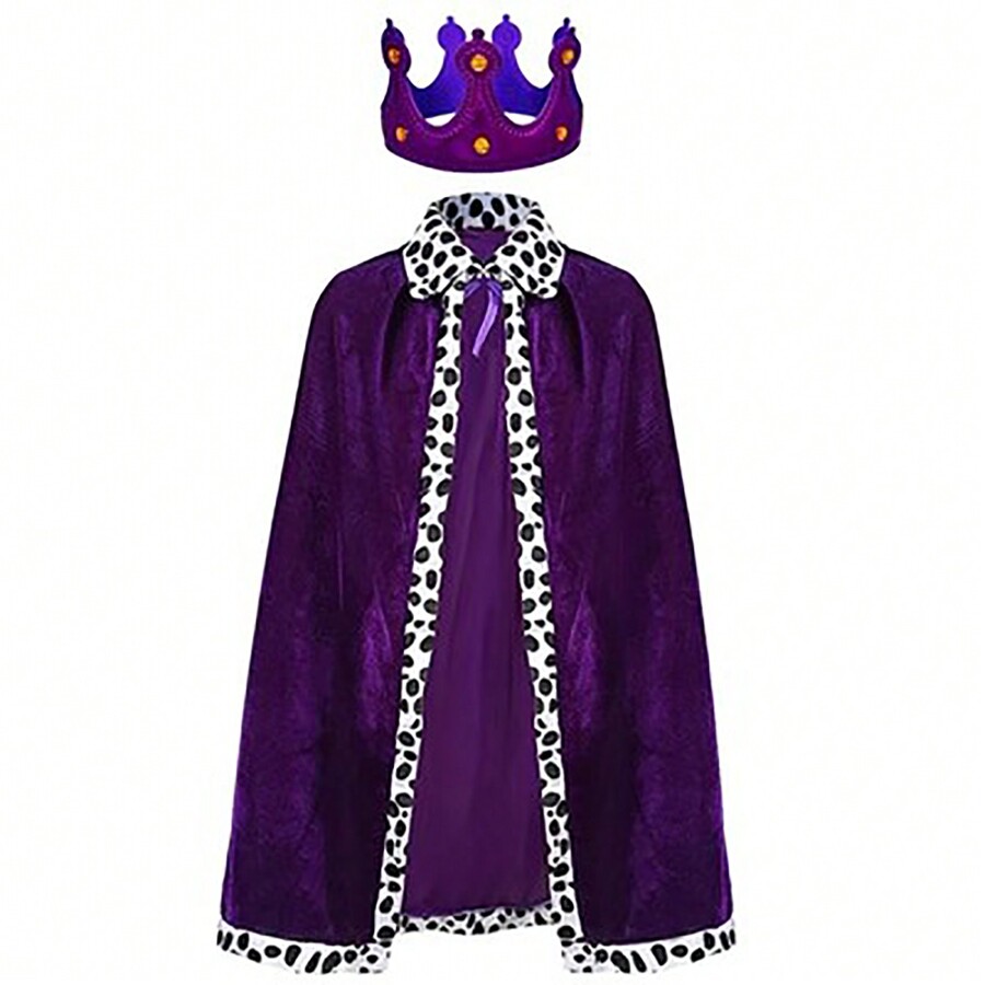 Disfraz de cosplay del Rey Emperador, capa de terciopelo morado con ...