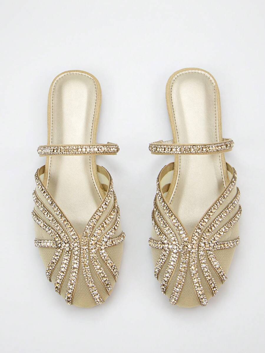 Damen Luxus Flache Schuhe für Herbst/Winter, vollständig mit Strass ...