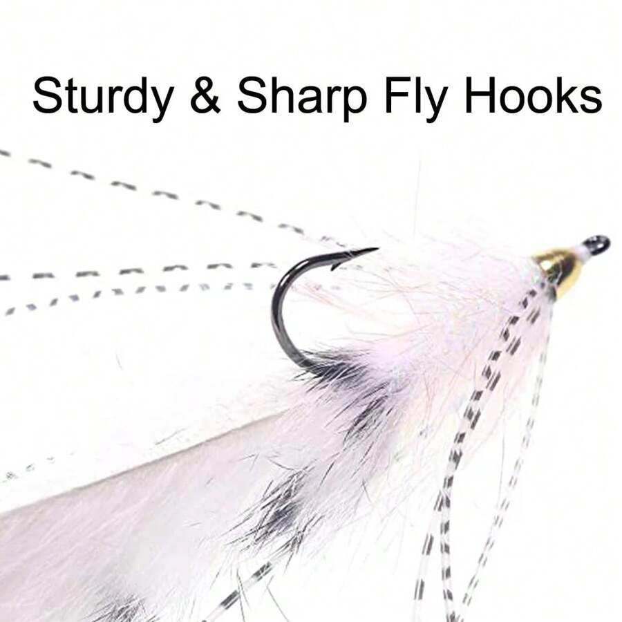 3PCS Brass Cone Heads Barred Zonker Streamers Flies Trout Bass Fishing ...