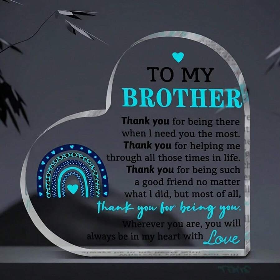 1PC Acrylic Heart-Shaped Keepsake For Brother - Universal Gift For ...