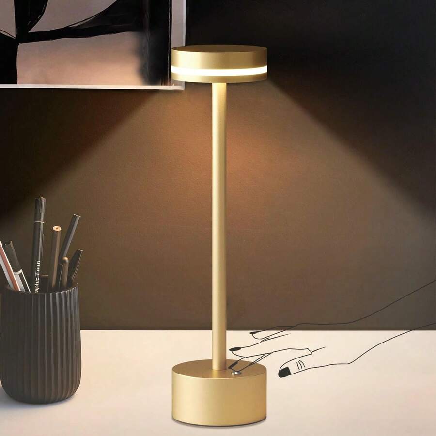 1pc Modern Minimalist Design Cordless Small Table Lamp, Rechargeable ...