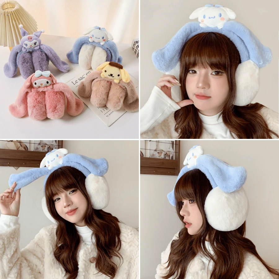Sanrio Kuromi, Cinnamoroll, My Melody, Pochacco, Pom Pom Purin, Hello Kitty Cartoon Earmuffs For ...