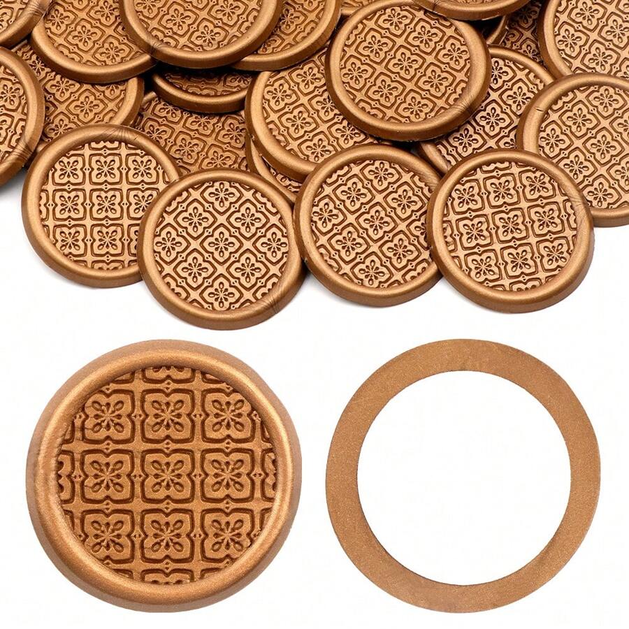 CYFUN DESIGN 25 PCS Embossed Flower Branch/Stripe Pattern Wax Seal ...