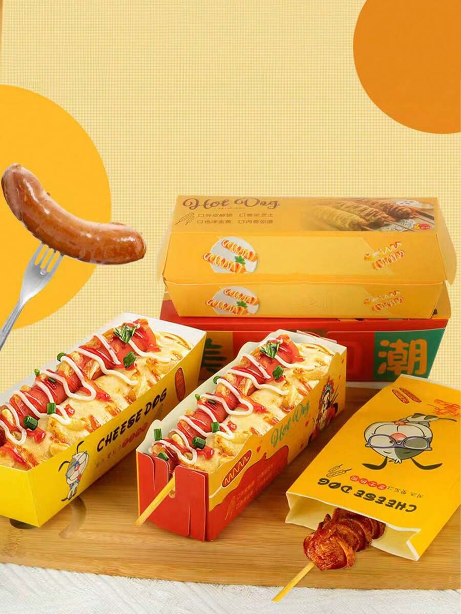 20pcs Hot Dog Trays, Food Trays, Bread Boxes, Hot Dog Racks, Paper Hot ...