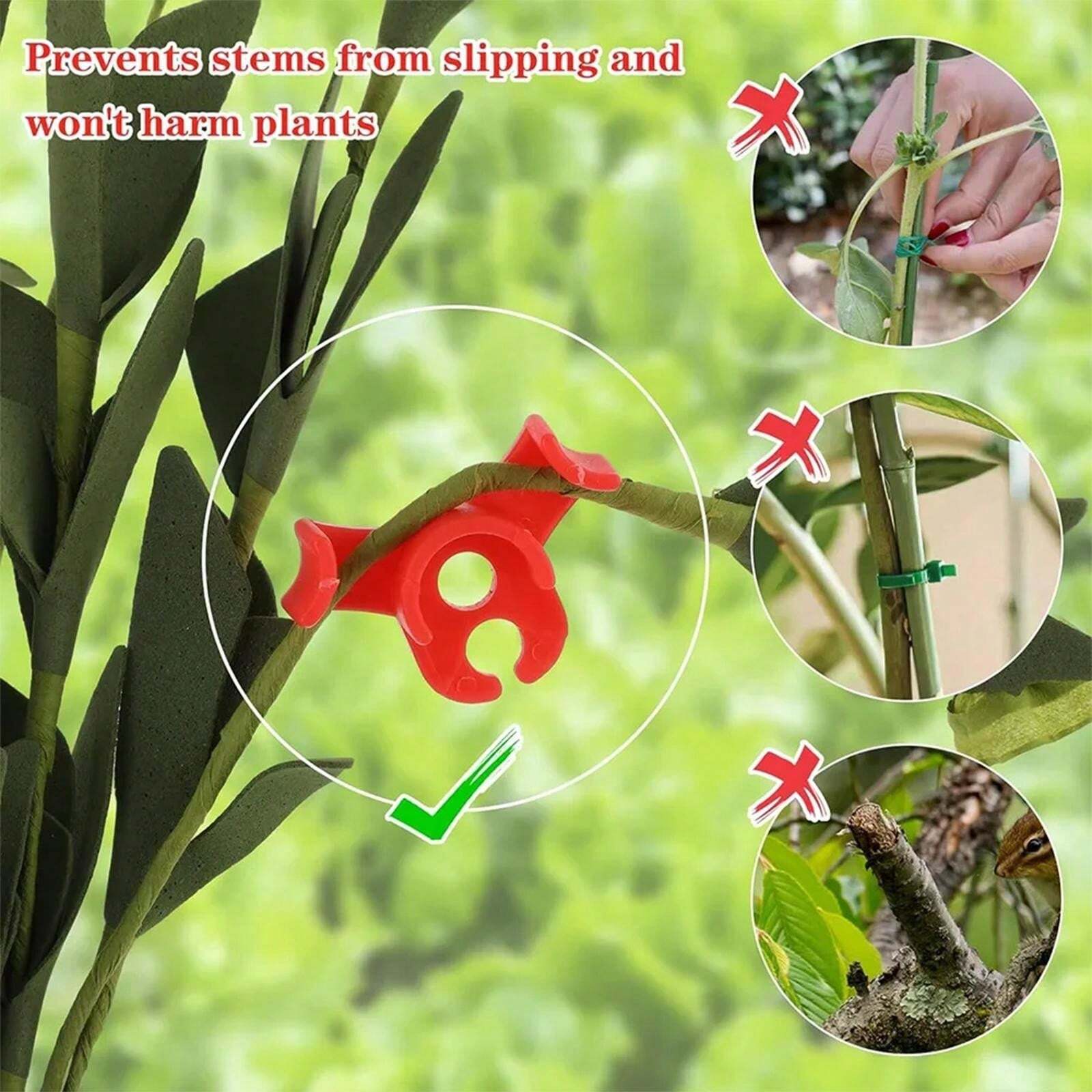 60pcs 90 Degree Gentle Tension Flower Vine Plant Training Clips, Low-Pressure Plant Support ...