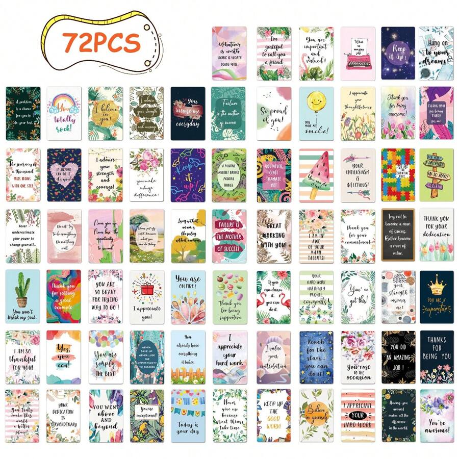72pcs Inspirational Cards, Motivational Cards Positive Affirmations ...