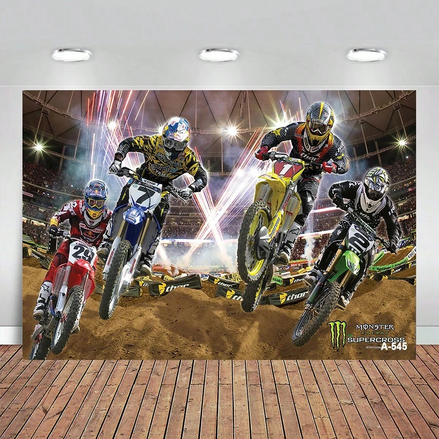 Motocross Racing Backdrop Motorcycle Dirt Bike Photography Background ...