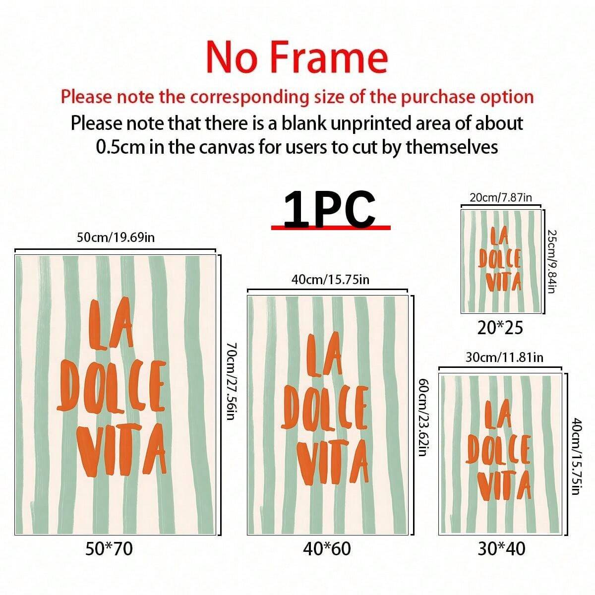 งานพิมพ์ศิลปะ LA DOLCE VITA 1 ชิ้น งานศิลปะติดผนังฤดูร้อนของอิตาลี โปสเตอร์คำคมอิตาลี งานศิลปะ ...