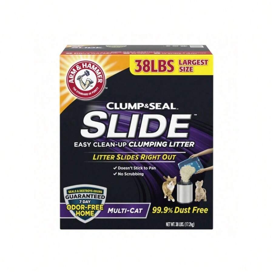 Clump & Seal SLIDE Cat Litter, Easy Clean-Up Multi-Cat Clumping Litter ...
