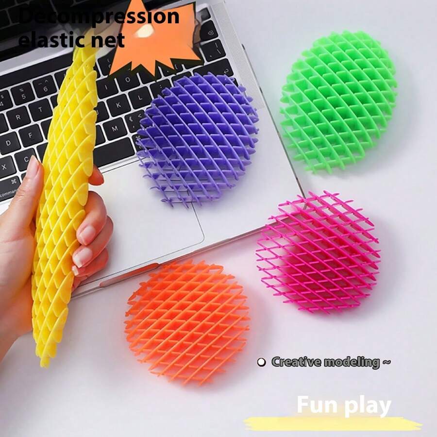 1pc Fidget Elastic Web Toy, 3D Printed Worm Stretchy Net Toy, Trending ...