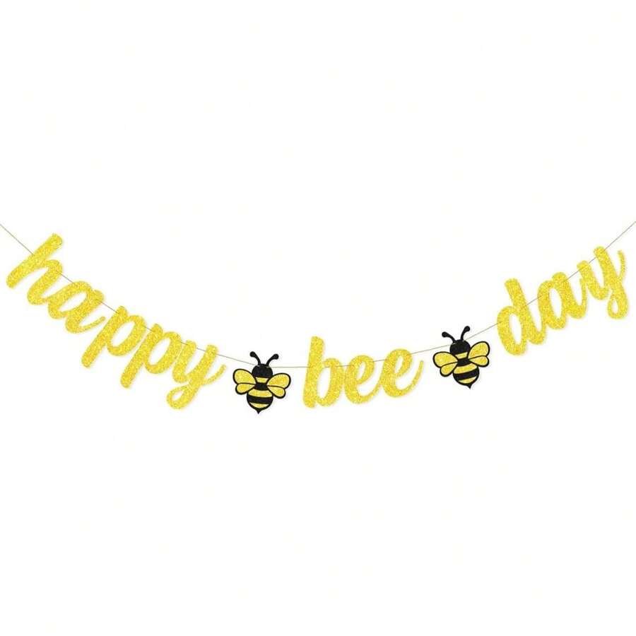Happy Bee Day Banner Bee Themed Birthday Shower Decorations, What Will ...