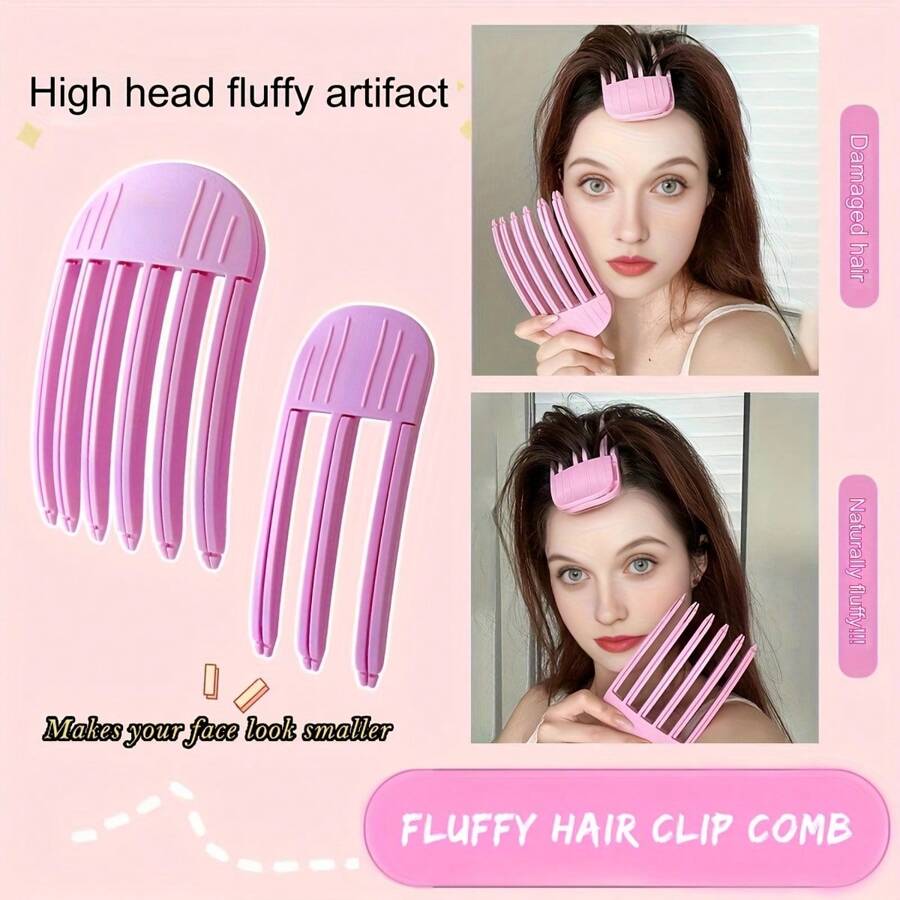 2pcs Volumizing Root Booster Hair Brush Set Wide Tooth Design For