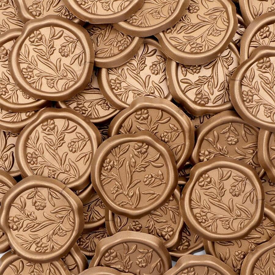 CYFUN DESIGN 25 PCS Embossed Flower Branch/Stripe Pattern Wax Seal ...