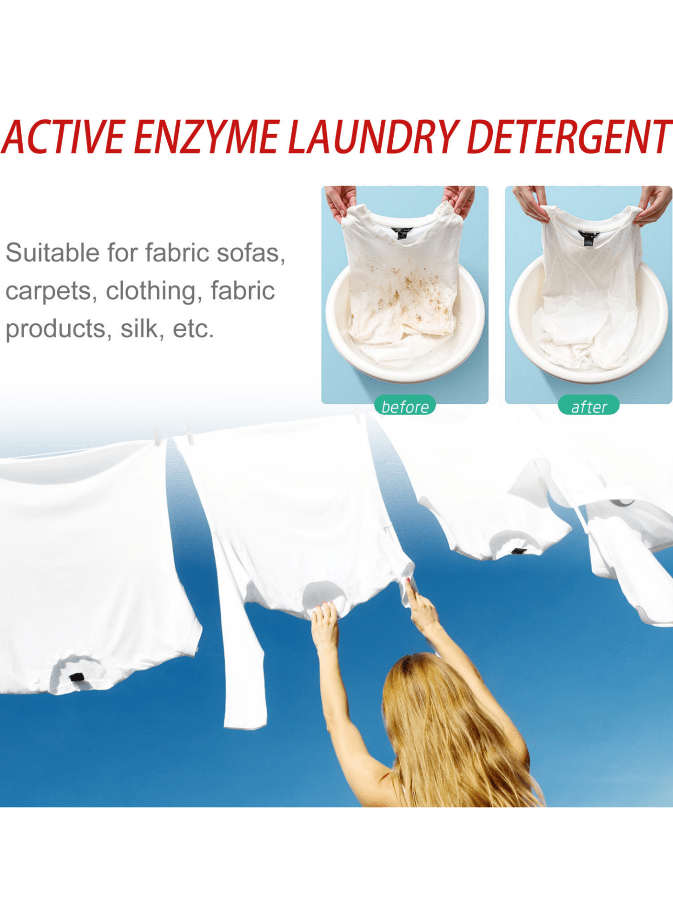Bio-Enzyme Cleaner Cleans Yellow Stains, Oil Stains, Stubborn Oil Stains, And Washes Cloth And ...
