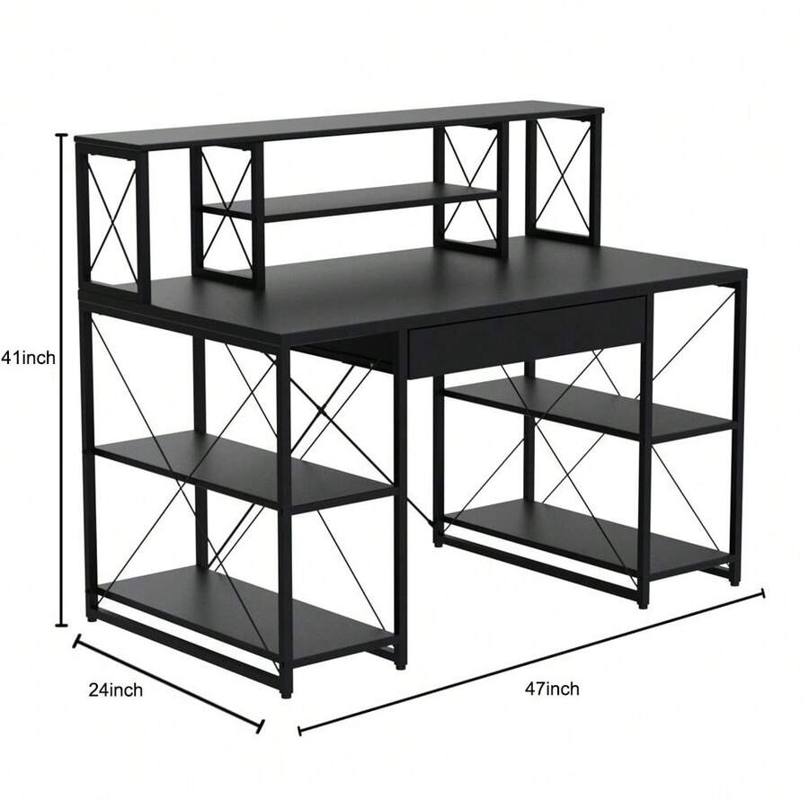 ACME Simple Wooden Desk With Drawer Storage Bookshelf , Modern Writing ...