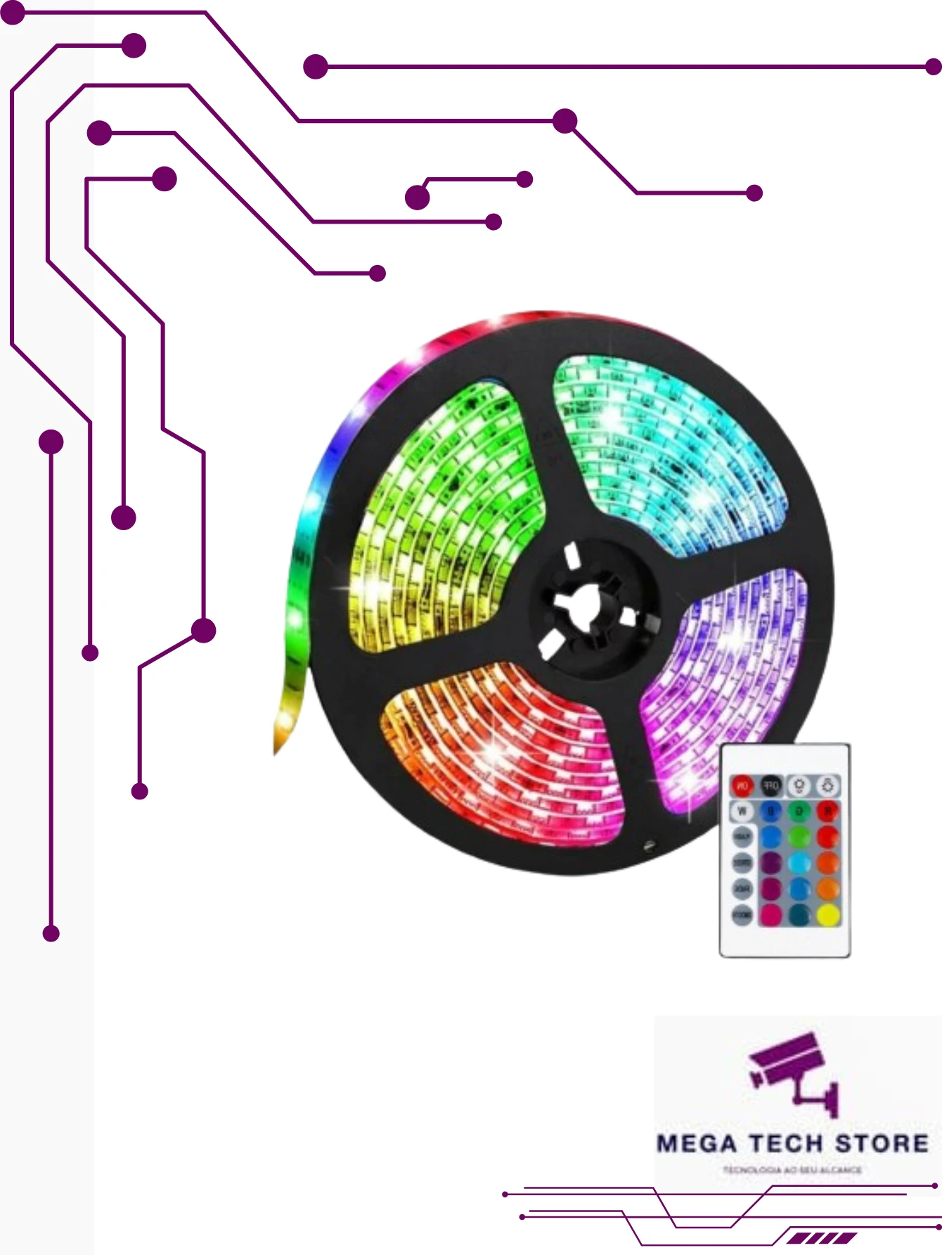 RGB LED Strip 5 Meters Various Colors Without Power Supply With Remote ...
