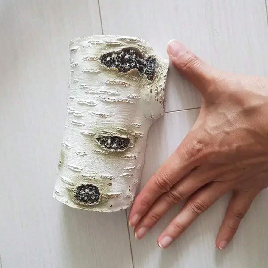 Reptile Hideaway Cave - Durable Birch Wood Texture Resin Shelter For ...