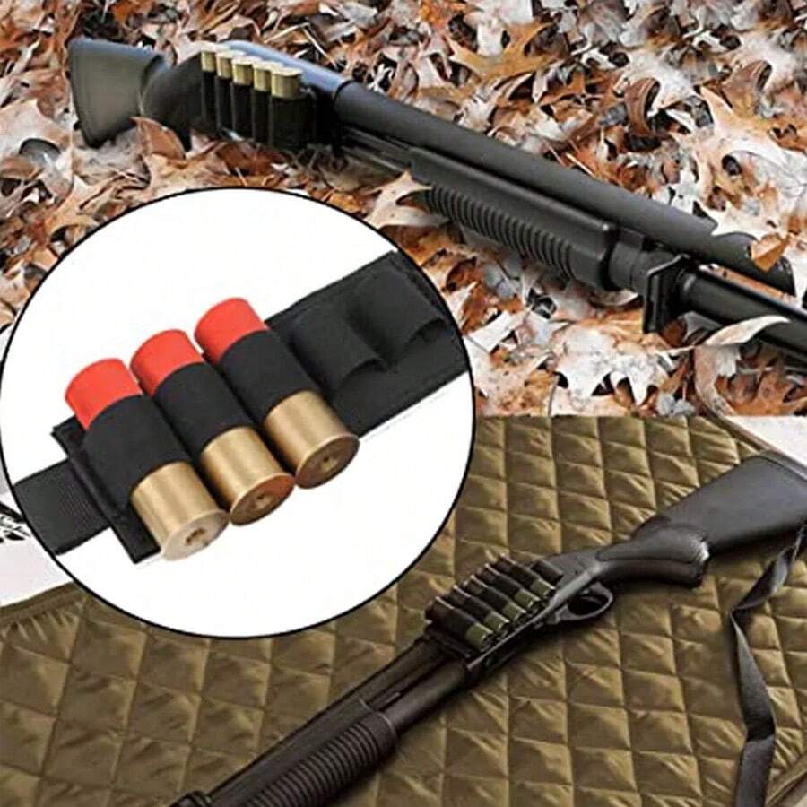 1pc 5 Rounds Shotgun Shell Holder Ammo Carrier Adhesive Side Saddle For ...