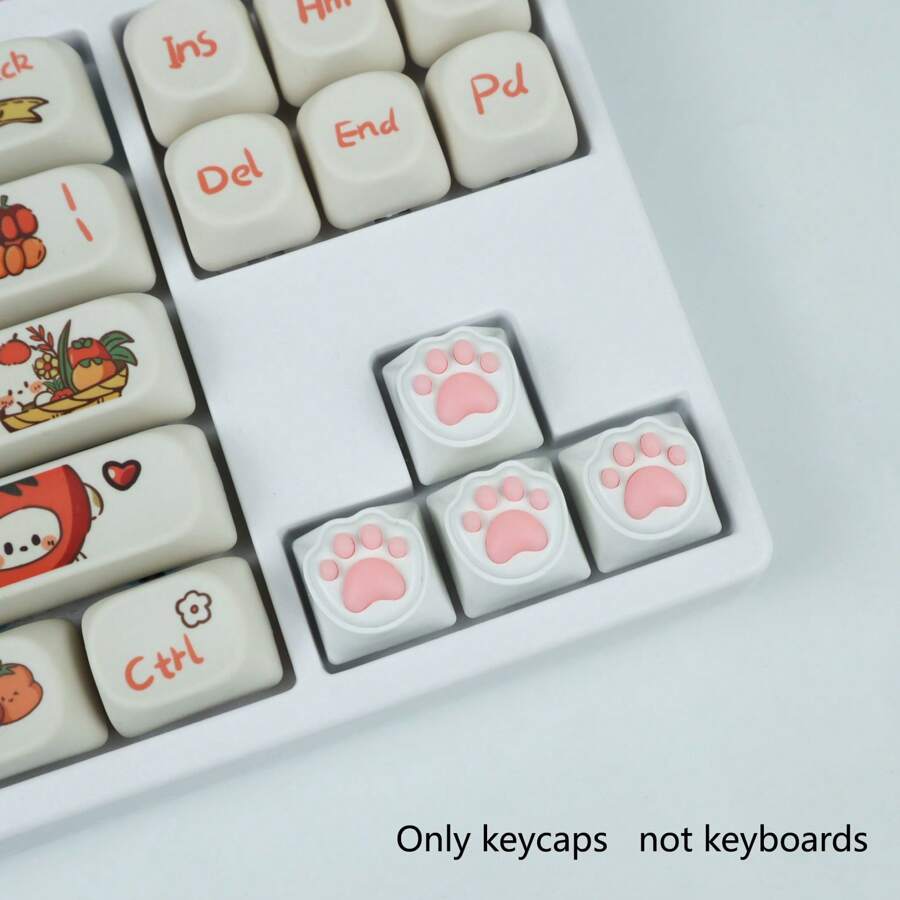 Mechanical Keyboard Cross Axis Creative Single Cap Cute Pink 3D Soft ...