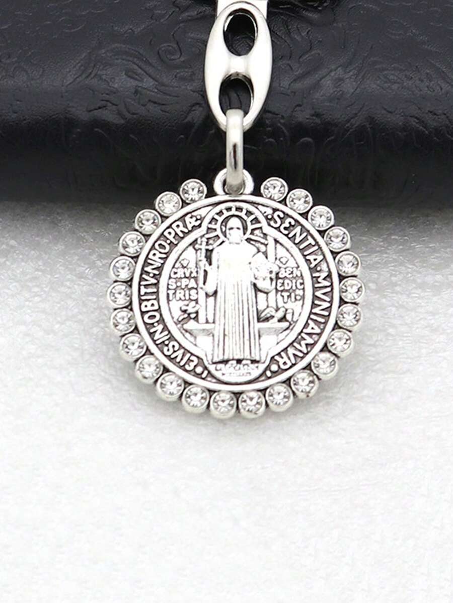 1 Piece Of St. Benedict Medal With St. Christopher Keychain, St ...