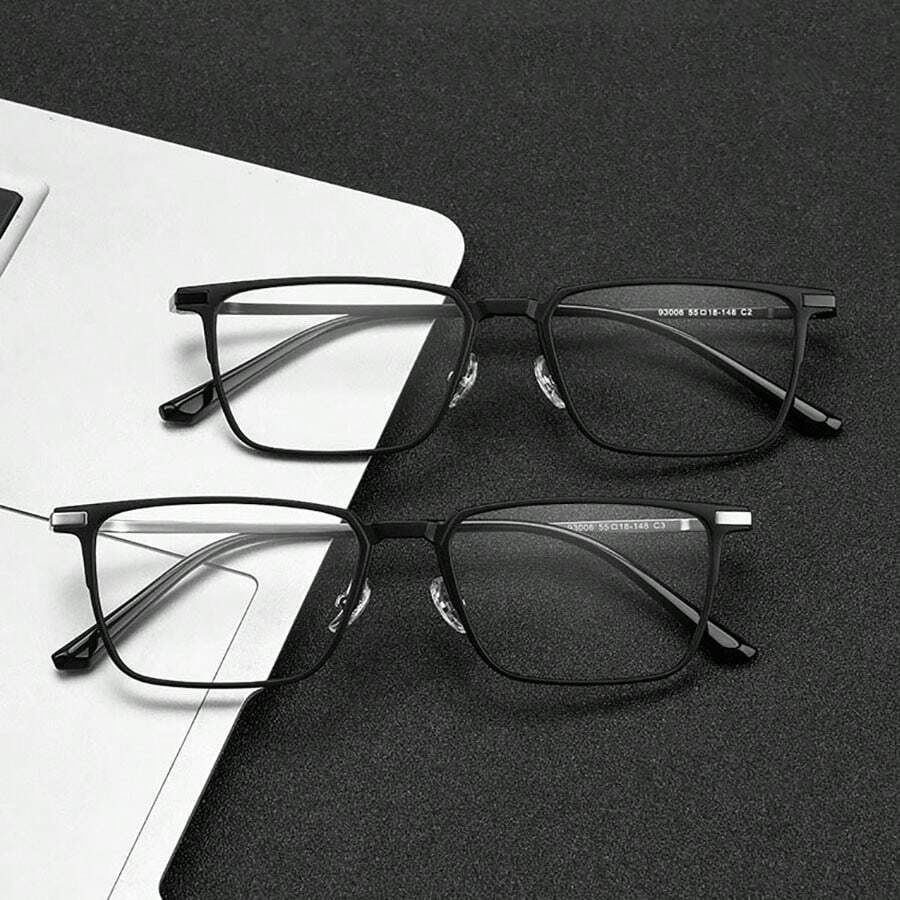 Ultralight Full Frame Rubber Titanium Magnetic Clip-On Eyeglasses For ...