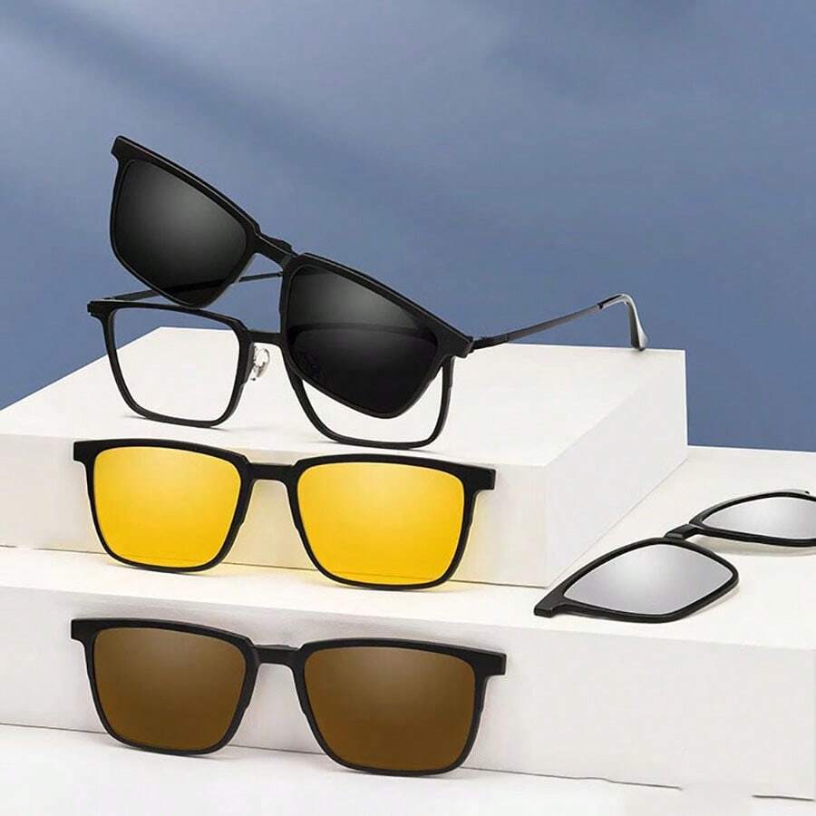 Ultralight Full Frame Rubber Titanium Magnetic Clip-On Eyeglasses For ...