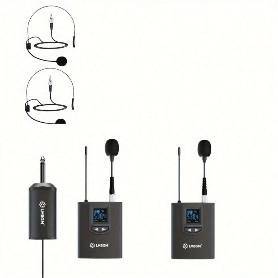 Microphone sans fil à serre-tête et micro cravate sans fil UHF en métal ...