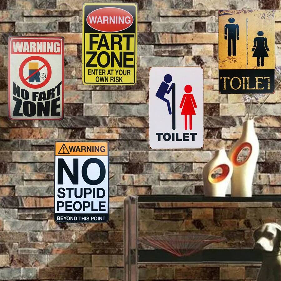 1pc,Toilet Fart Zone Metal Tin Sign (8''x12''/20cm*30cm), Vintage ...