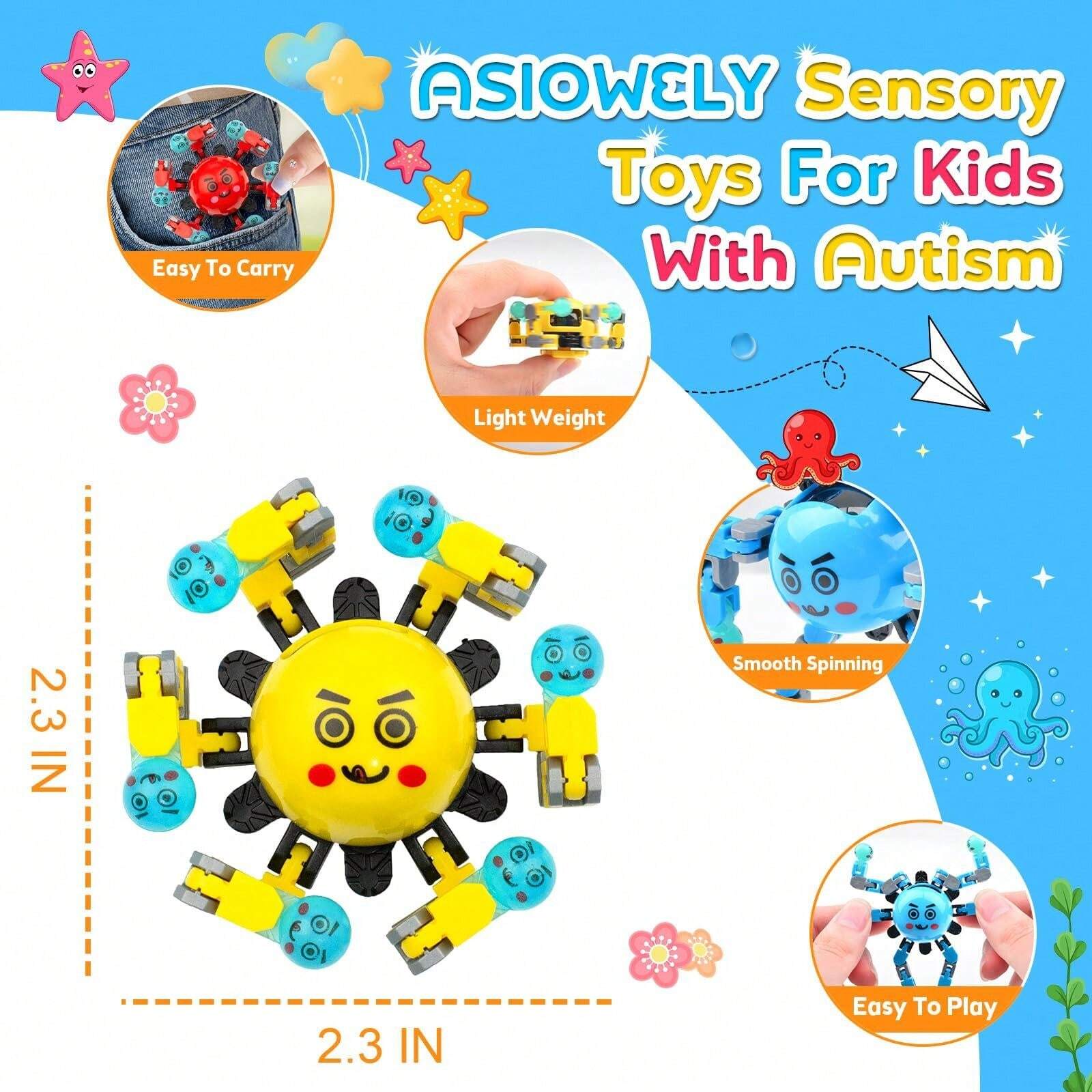 Transformable Finger Spinner Toys For Adults, Anxiety Relief Sensory ...