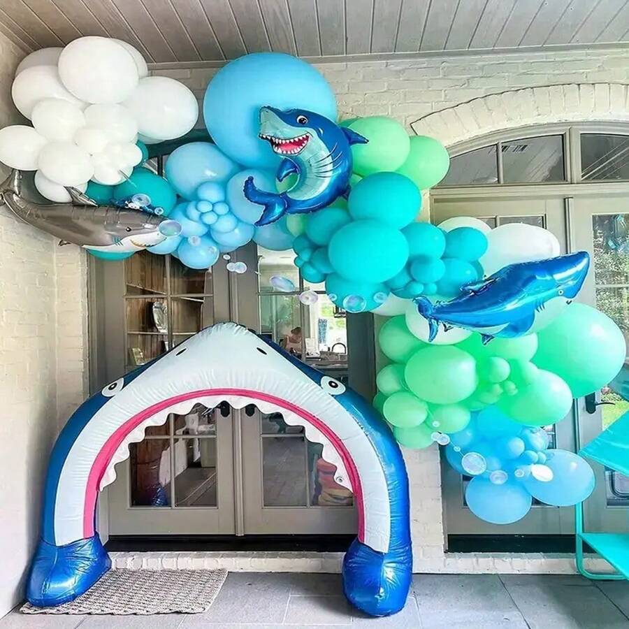 55pcs/Set Ocean Blue & Metallic Balloons Combo - Ideal For Weddings ...