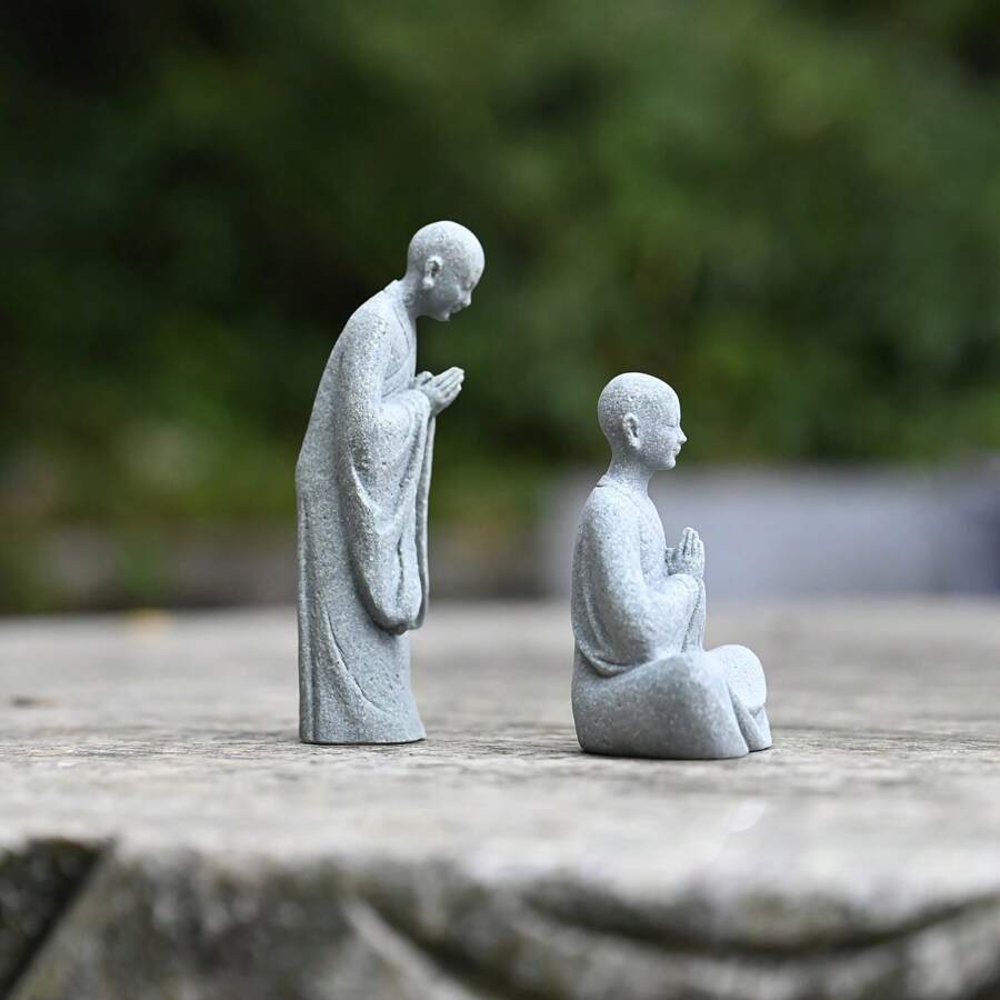 Resin Monk Statue, Standing And Sitting Buddhist Monk Statues, Zen ...
