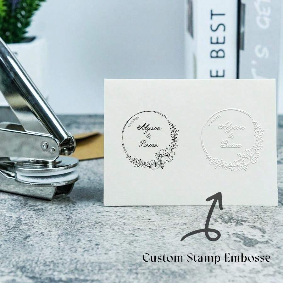 Grabador personalizado, sello de boda personalizado, sello personalizado, grabador de papel ...