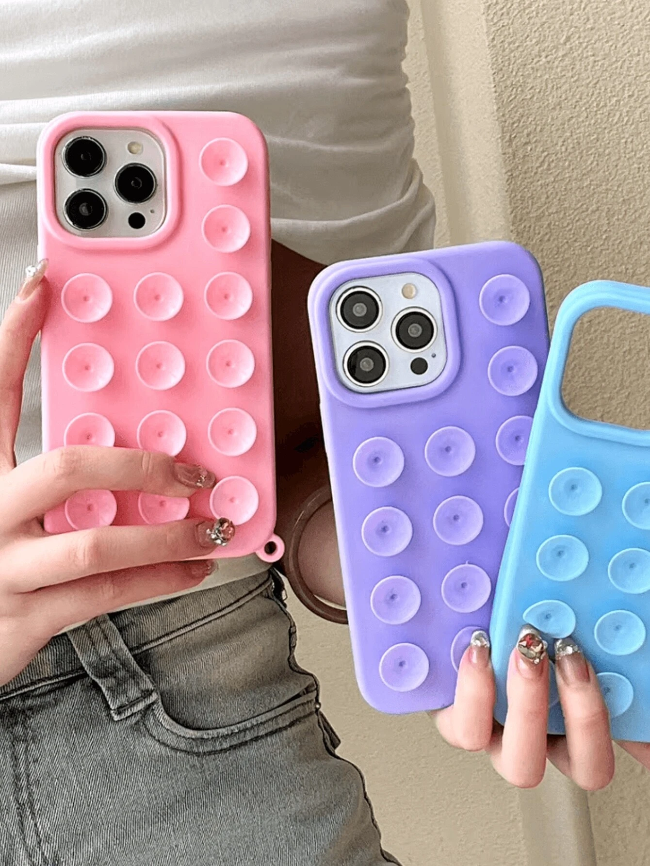 Capa Case Silicone Ventosa Extra Forte Colorida iPhone 11 12 13 14 15 ...